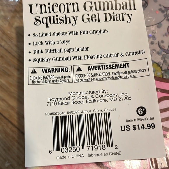 Scholastic | Toys | New Girls Unicorn Squishy Gumball Gel Diary 8 Pages ...